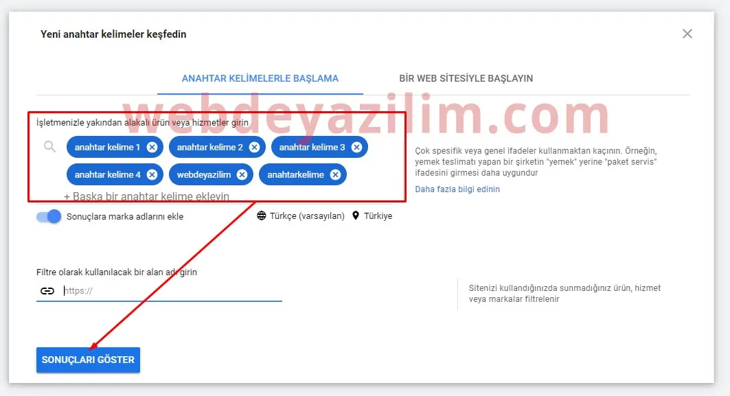 Google Anahtar Kelime Planlayıcı | Anahtar Kelime Bulma Türkçe