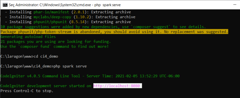 Codeigniter 4 Kurulum Rehberi - Composer | Manuel | ️ 2021